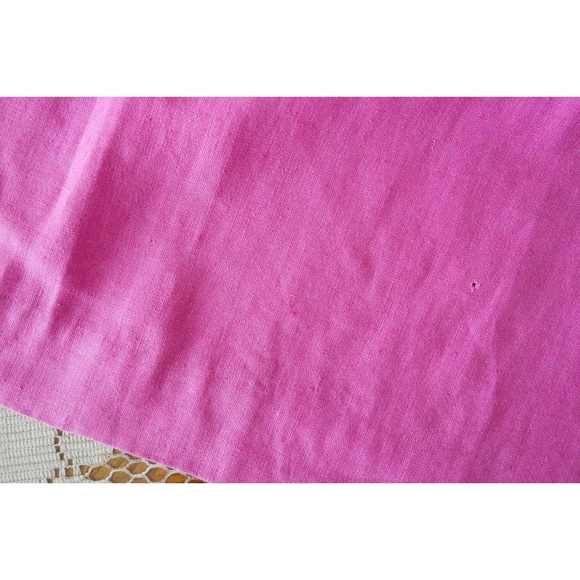 Vintage | Dresses | Vintage Pink Muted Fuchsia Linen Midi Dress Sz 8 ...